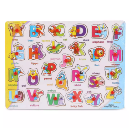 English, Abcd Wooden Alphabet Puzzle Board For 1-3 Years Old Girls and ...