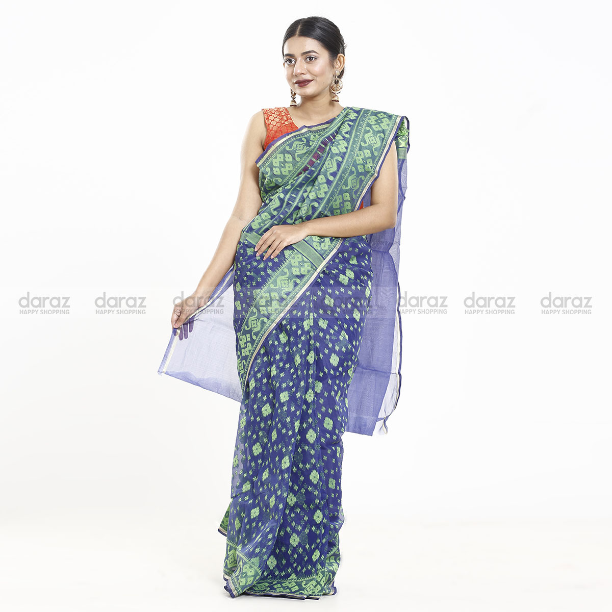 Tangail Tat মহিলাদের জন্য বিভিন্ন রঙের মসলিন জামদানি শাড়ি | Daraz.com.bd