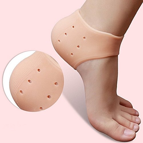 Silicone Heel Socks for Swelling Pain Relief Foot Care Ankle Support Pad Skin Color Silicon Heel Pad For Men Women 2 pcs Daraz .bd