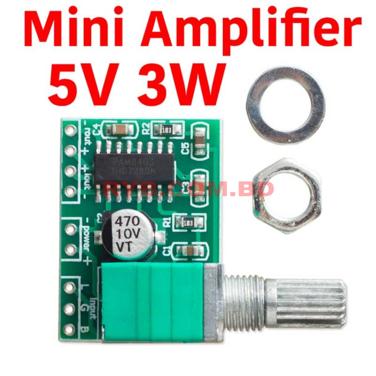 PAM8403 Super Mini Digital Amplifier Board 2 x 3W Super Mini Digital Amplifier Board 2x3 Watt ...