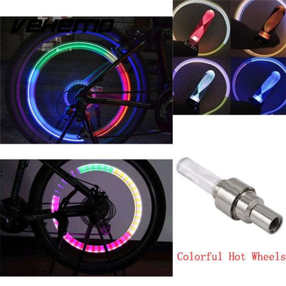 Led Wheel Gas Nozzle Valve Glow Stick Light For Bike / Car / Motorcycle ...